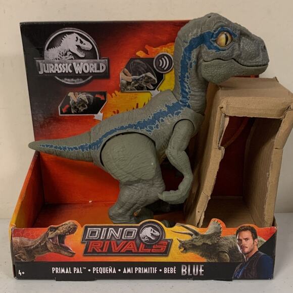 Jurassic World | Toys | Jurassic World Primal Pal Blue Velociraptor ...